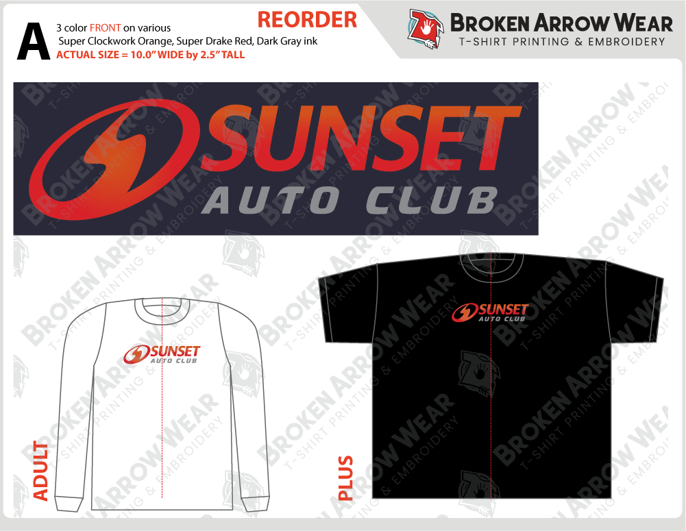 SUNSET AUTO CLUB | ScreenPrint | screen printing