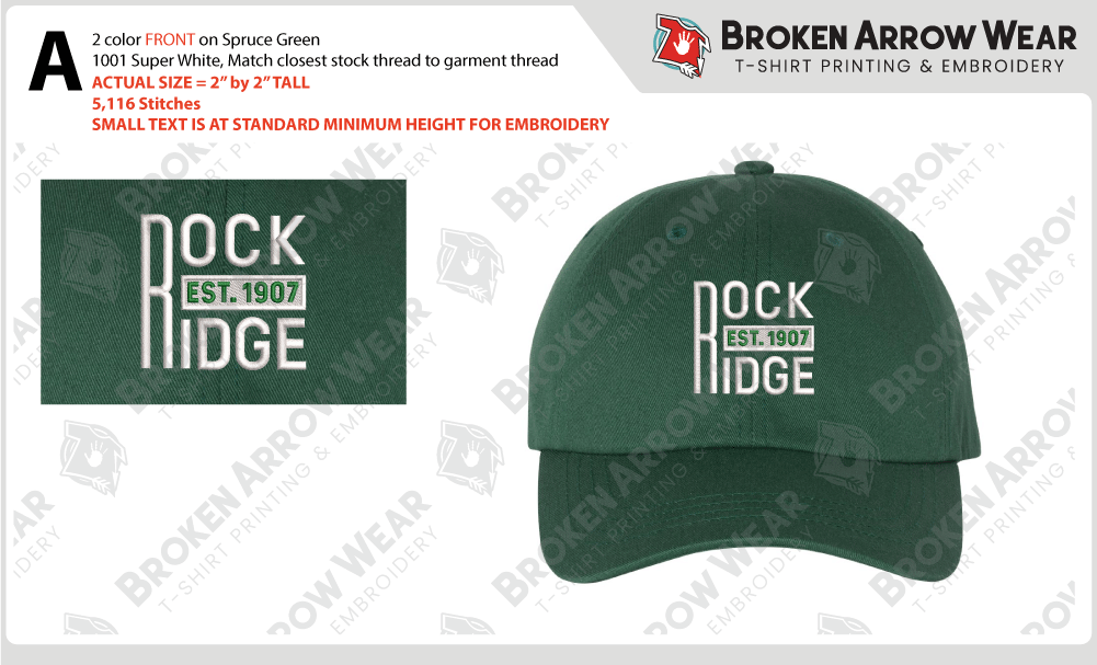 Rock Ridge Community Club | Embroidery | embroidery hat