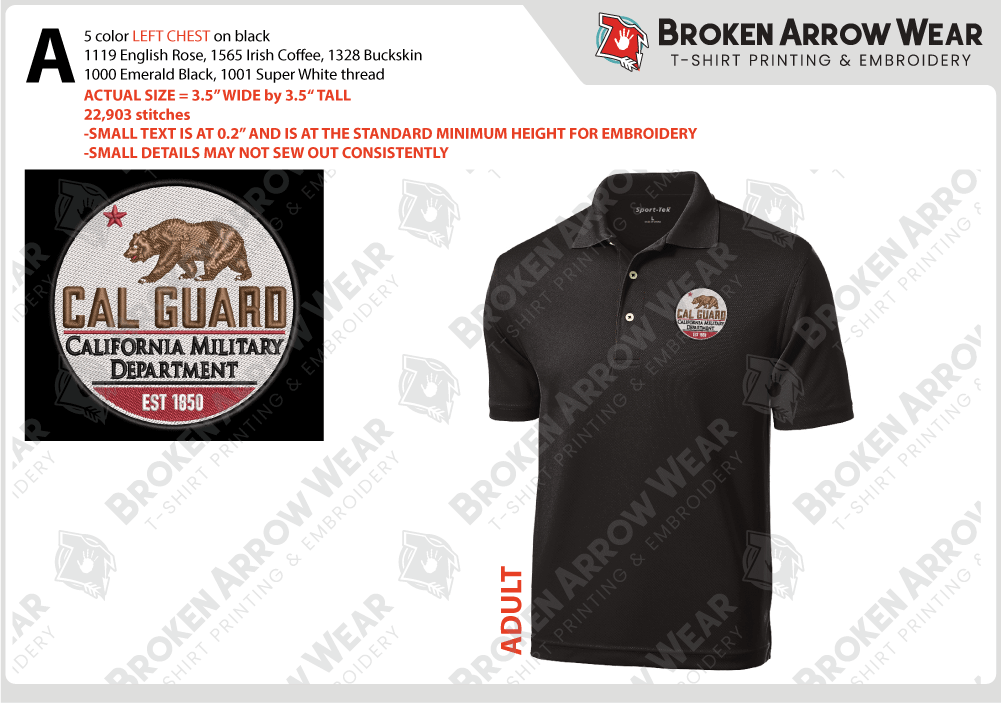 California National Guard Counterdrug Task Force | Embroidery | embroidery