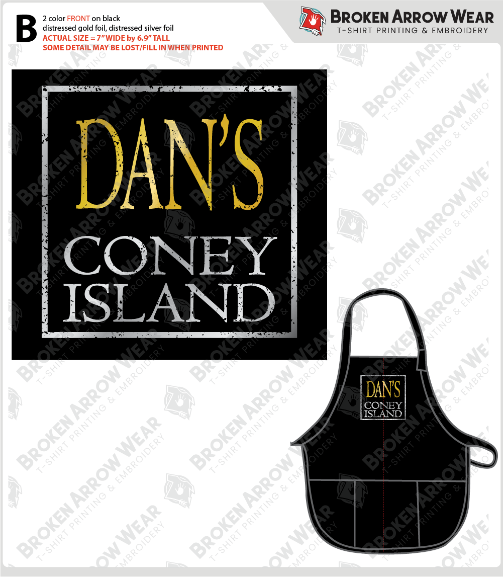 Dan's Coney Island | ScreenPrint | gold foil transfer
