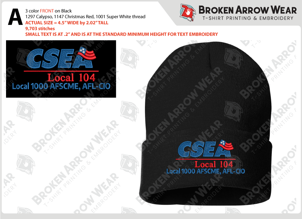 CSEA Local #104 | Embroidery | embroidery