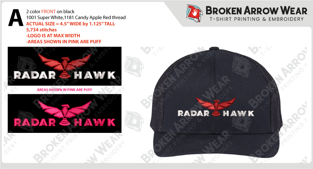 Radar Hawk | Embroidery (3D/Puff) | embroidery