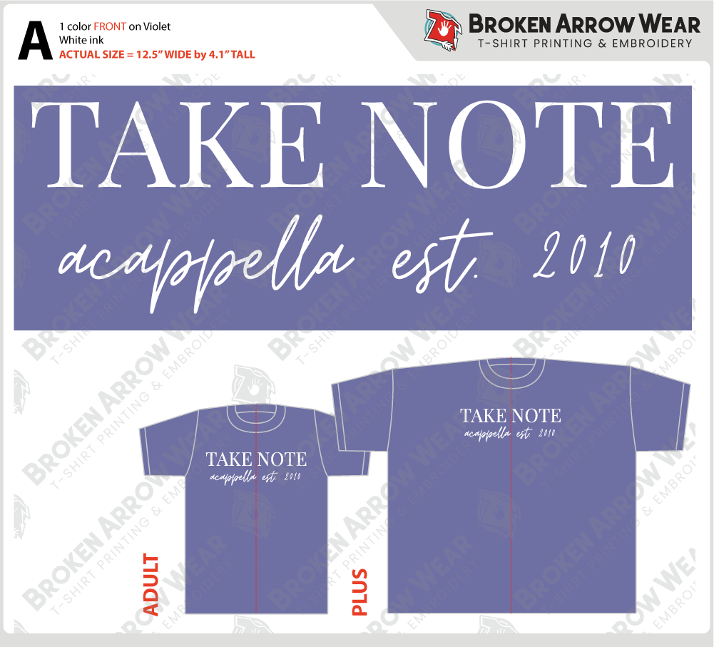 Take Note Acappella | ScreenPrint | screen print