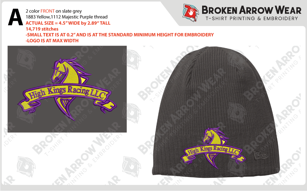 high kings racing llc | Embroidery | embroidery