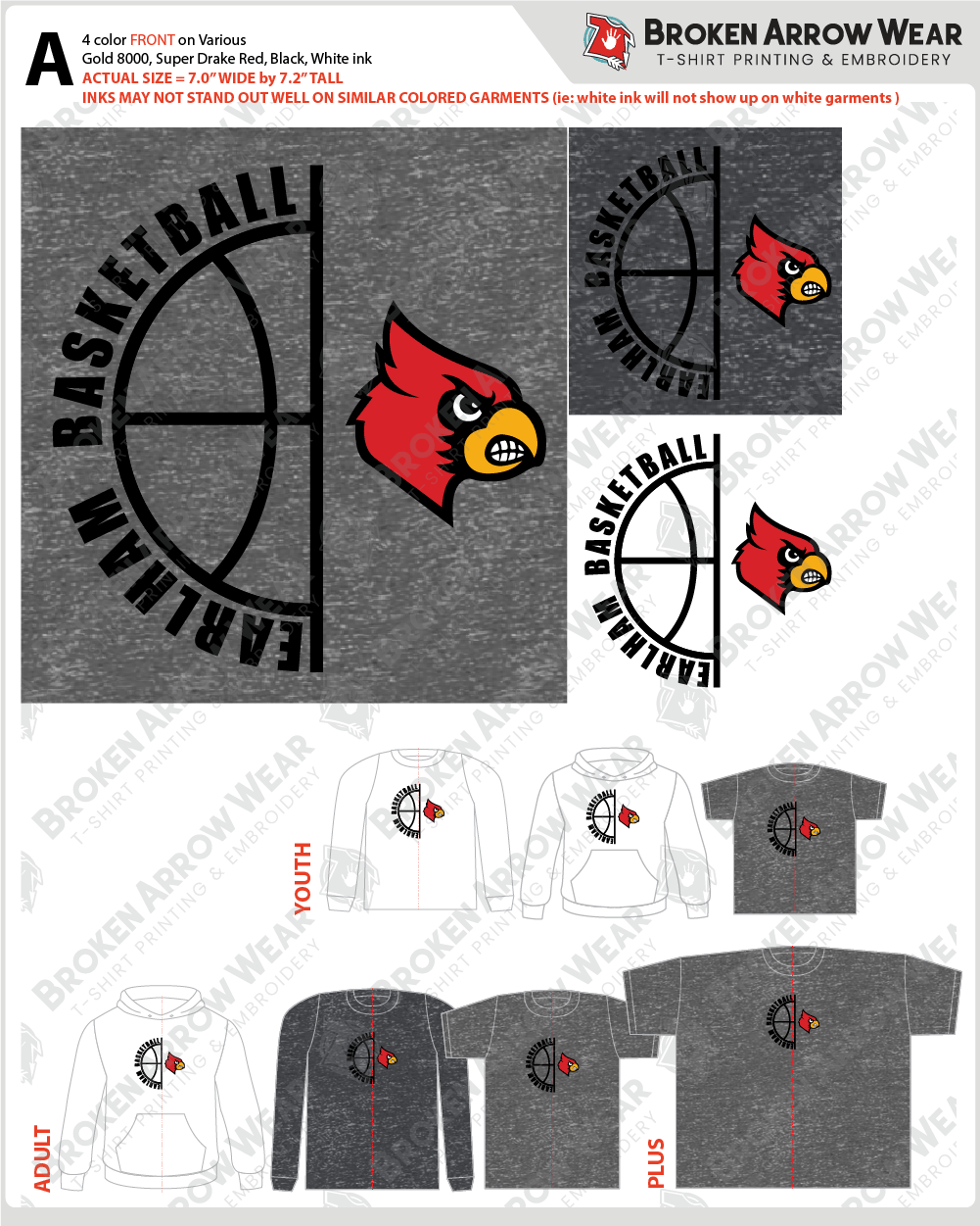 Earlham Youth Basketball | ScreenPrint | screen printing