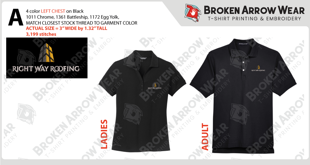 Right Way Roofing | Embroidery | embroidery