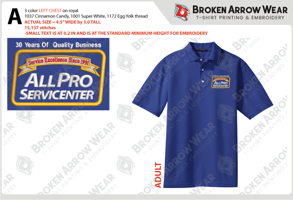 All Pro Servicenter | embroidery